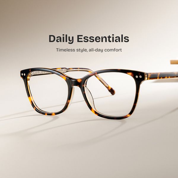 Marigold tortoise rectangle eyeglasses Online | ZEELOOL