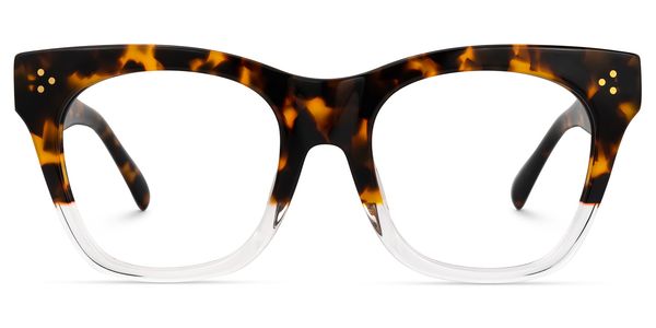 Tandy Rectangle Two-Tone Eyeglasses and Tortoise Frames