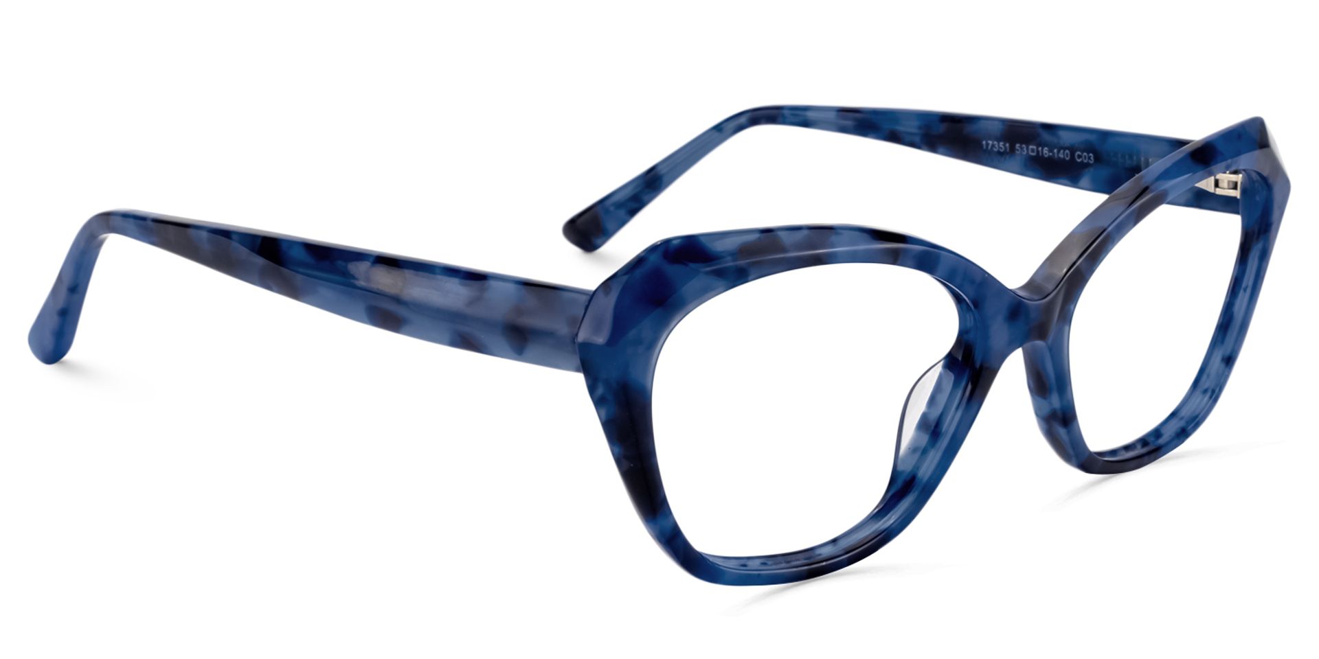 Rectangle Blue Floral Glasses | ZEELOOL Canada