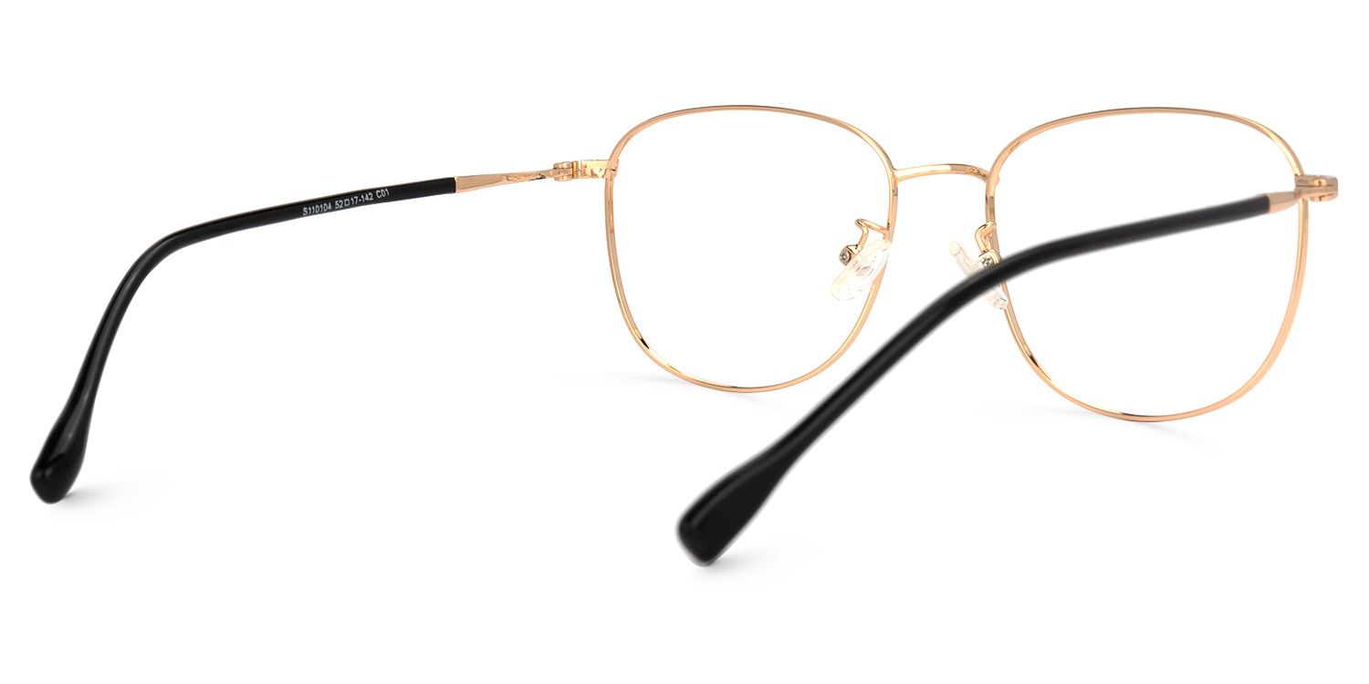 Navedo Square Black-Gold Glasses | ZEELOOL Canada